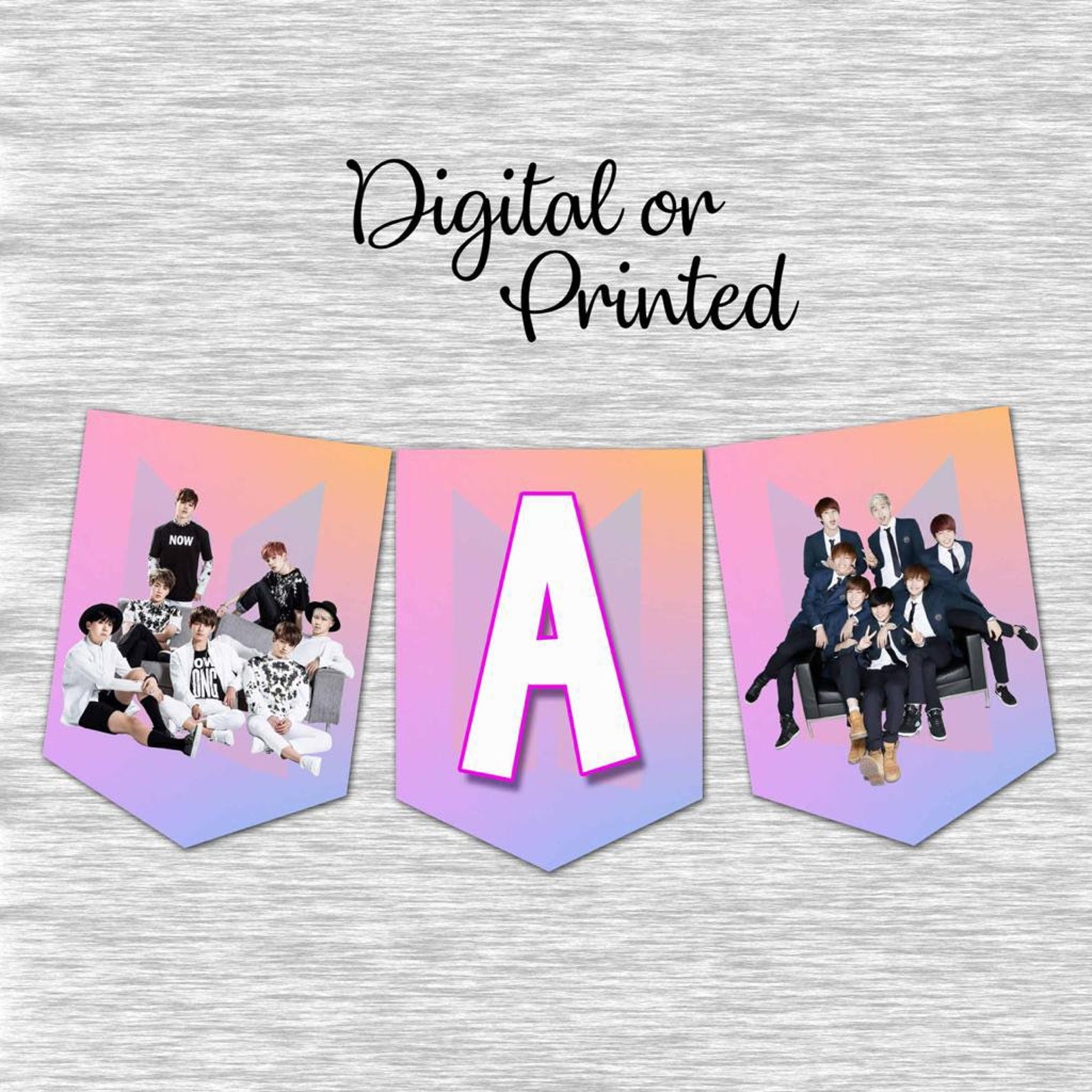 BTS Happy Birthday Banner Digital or Printed | Etsy Singapore
