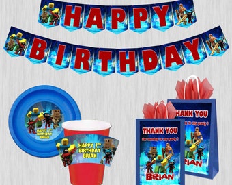 Roblox Party Paper Plates | Etsy