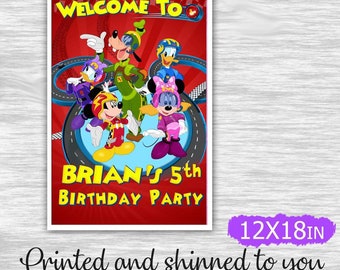 Printable Mickey Roadster Birthday Decorations - Etsy