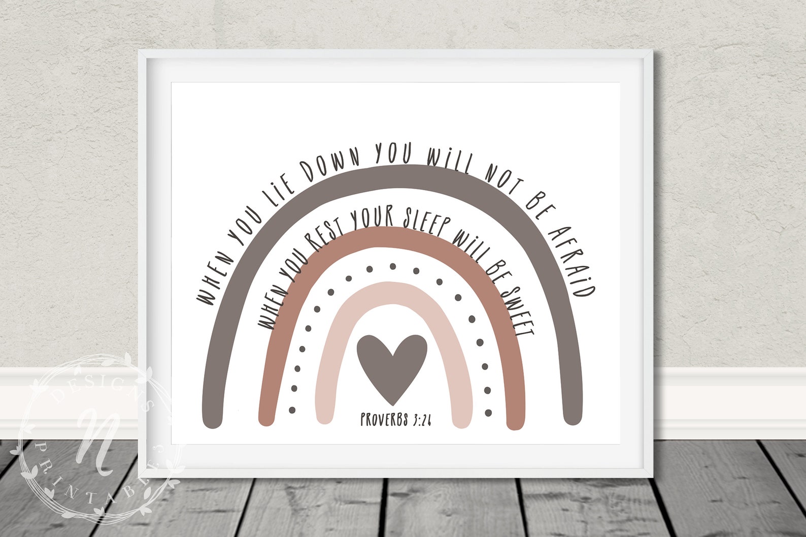 Modern Christian Boho Rainbow Nursery Wall Art for Your Baby - Etsy