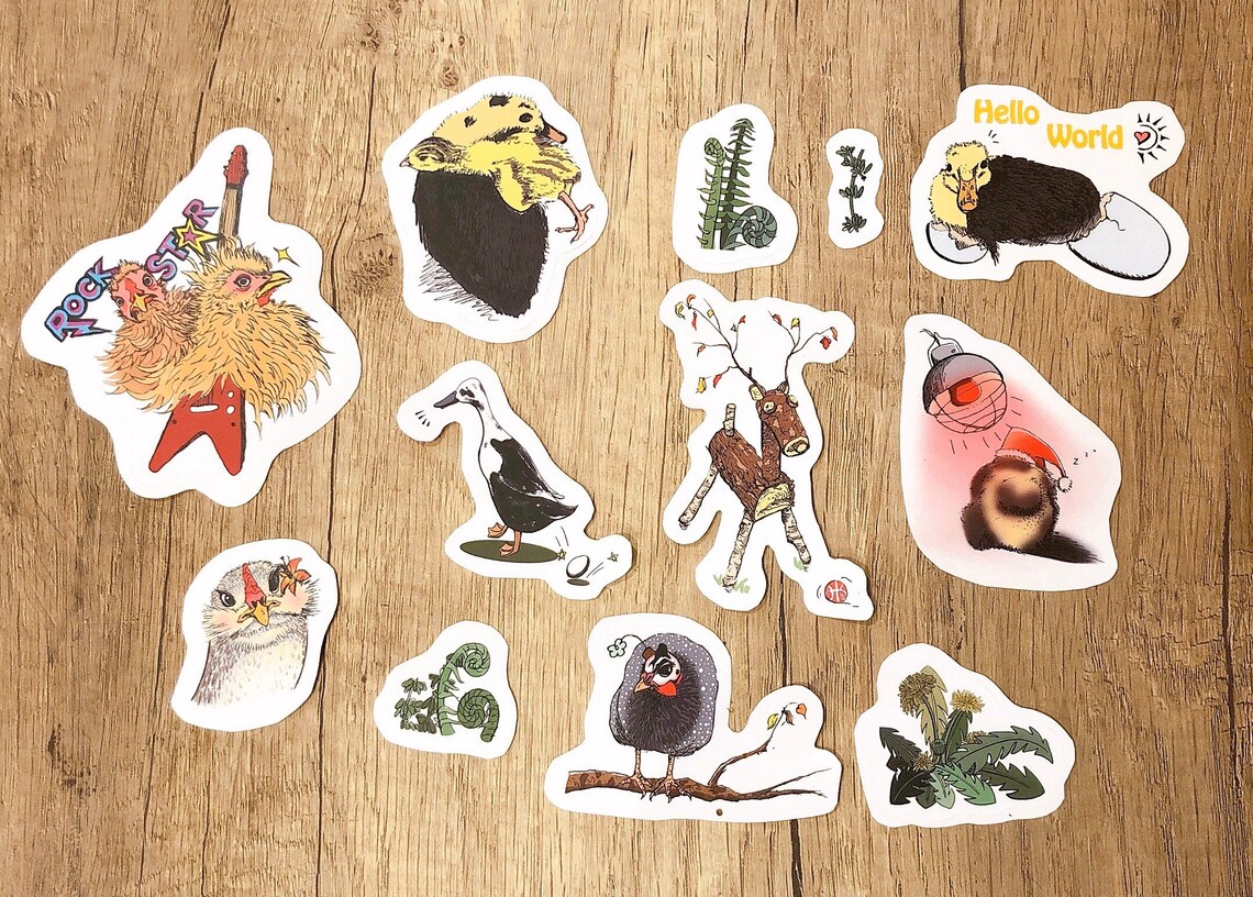 Chicken and Duck Sticker/sticker Pack Laptop Sticker - Etsy