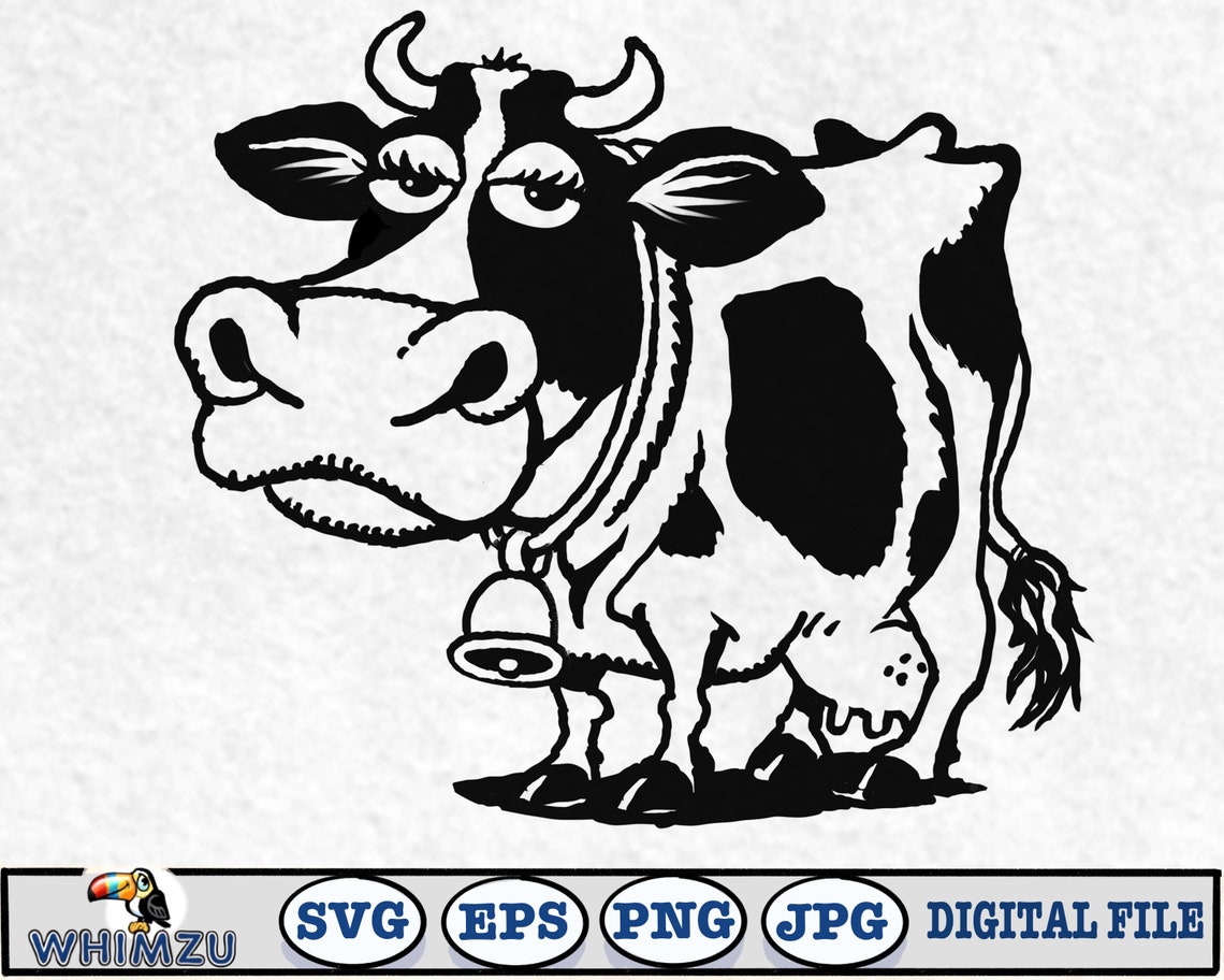 Funny Cow SVG Cricut Silhouette clipart farm barnyard cattle | Etsy