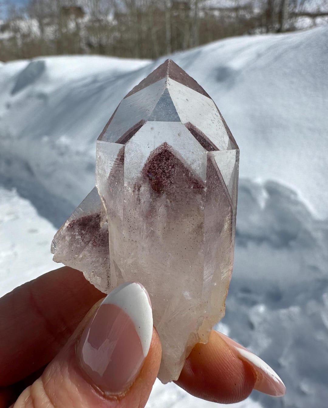 Red Phantom Quartz // Natural Unpolished Red Hematite Phantom Quartz ...