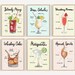 Bar Cart Wall Art Set of 6 Retro Cocktail Posters for Your - Etsy