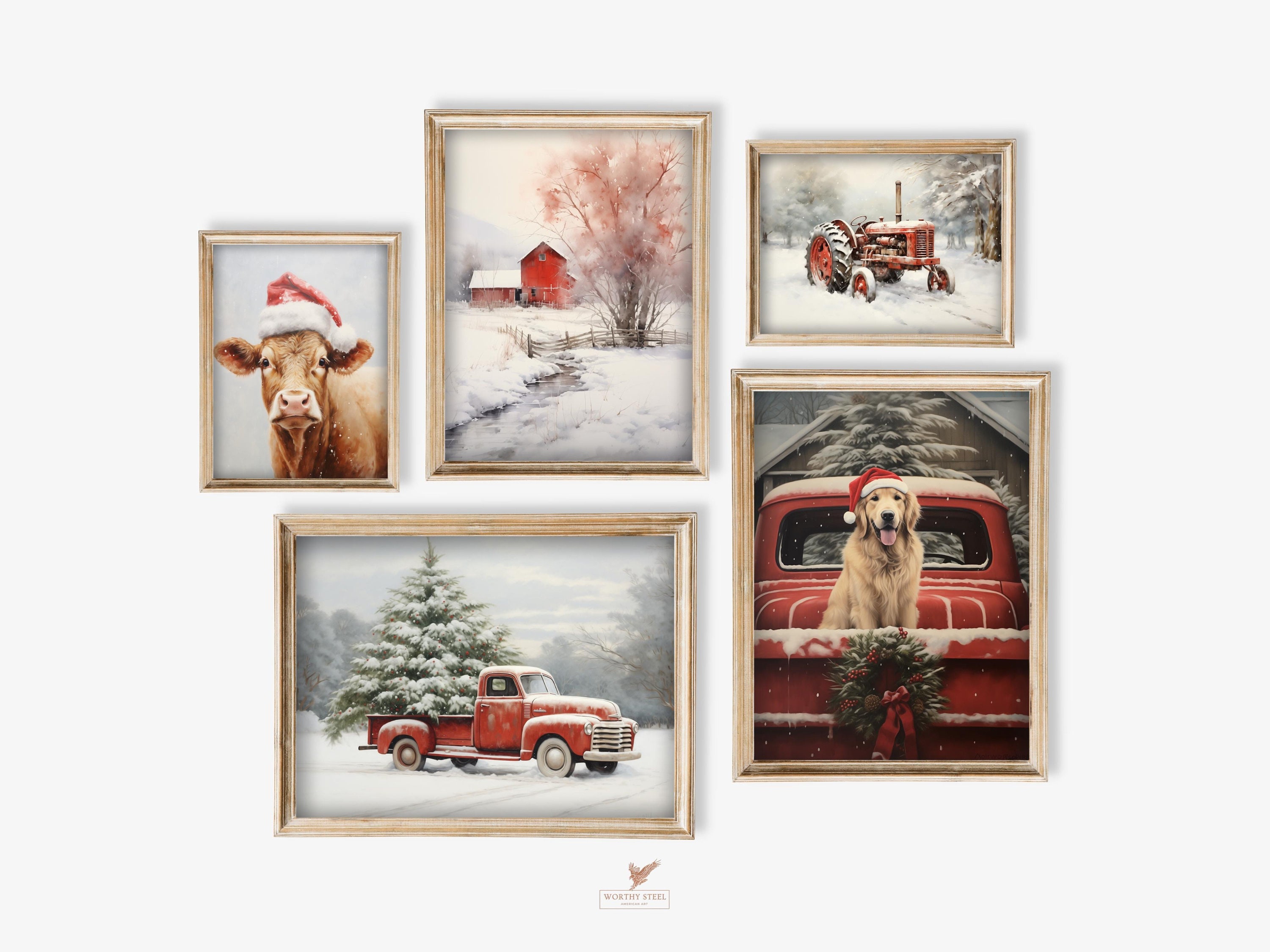 Christmas Print Set, Winter Gallery Wall Art, 125 Christmas Prints ...