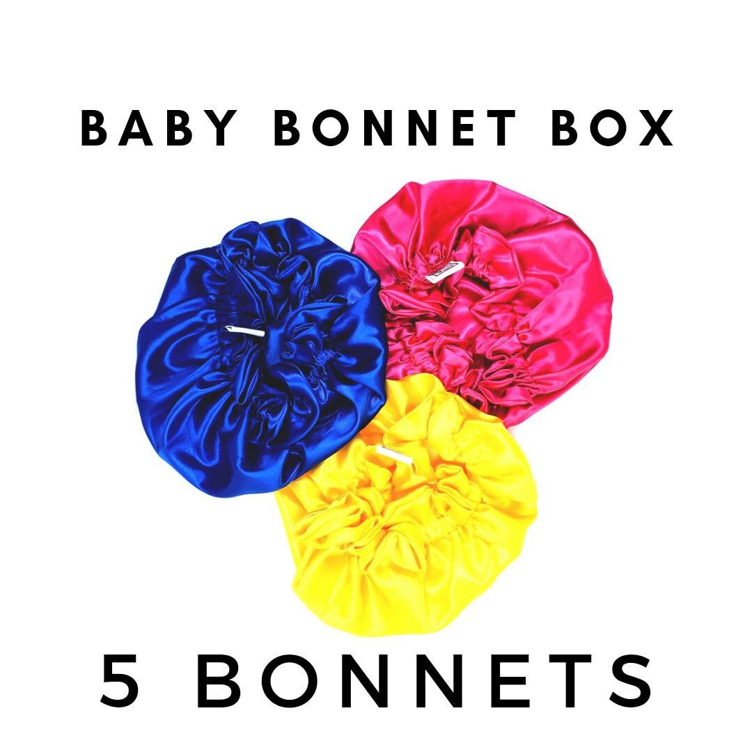 5 Baby Satin Bonnets: Handmade Reversible Protective Cap Set - Etsy