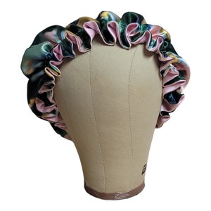 Floral Satin Set, Satin Adults Bonnets, Eye Mask, Scrunchy ,adjustable ...