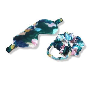 Floral Satin Set, Satin Adults Bonnets, Eye Mask, Scrunchy ,adjustable ...