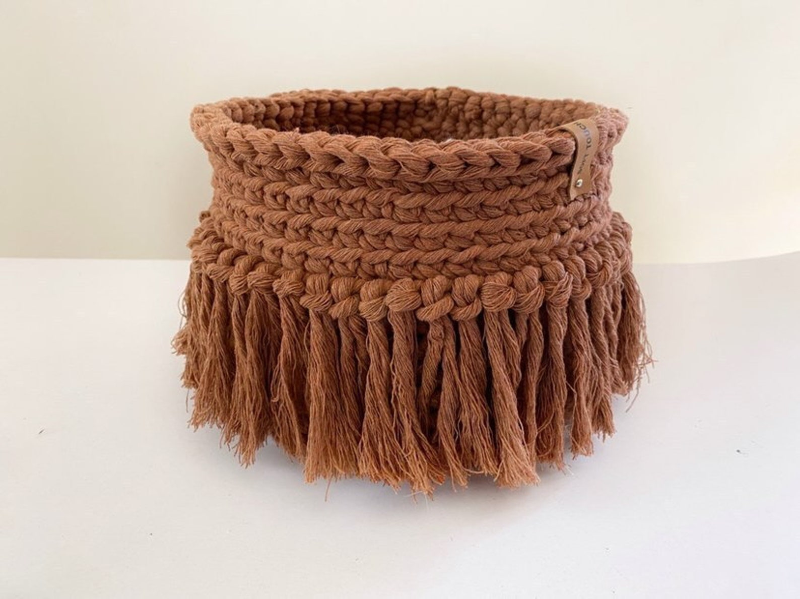 Boho Round Basket Crochet Basket Pattern Video Tutorial Pdf - Etsy