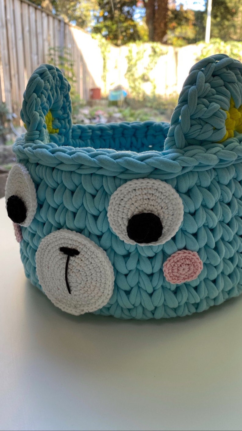 Crochet Bear Basket Pattern - Raound Basket Pattern-handmade Basket ...