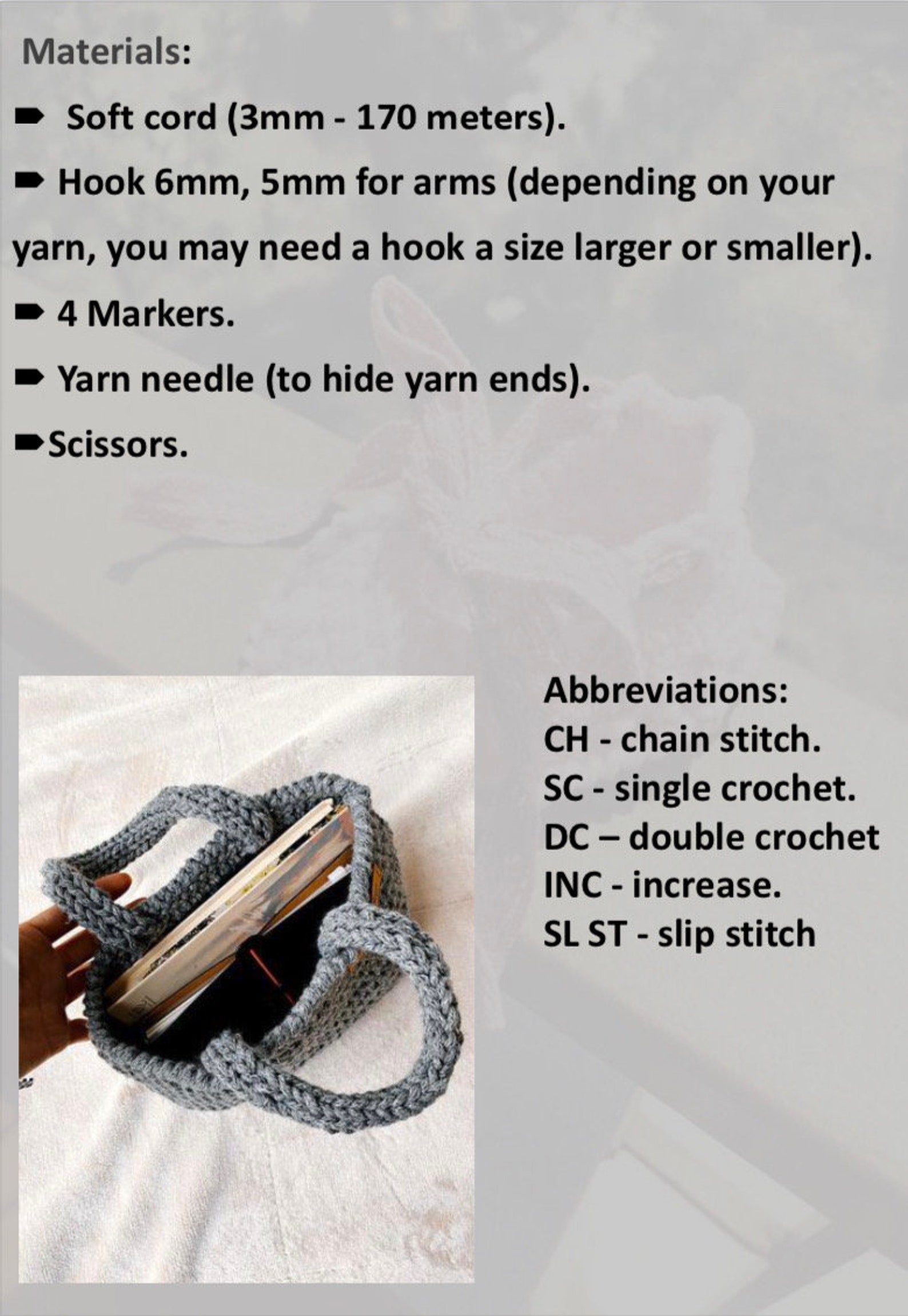 Crochet Pattern/ Crochet Bag Pattern/ Mini Bag Pattern/ Begginer ...