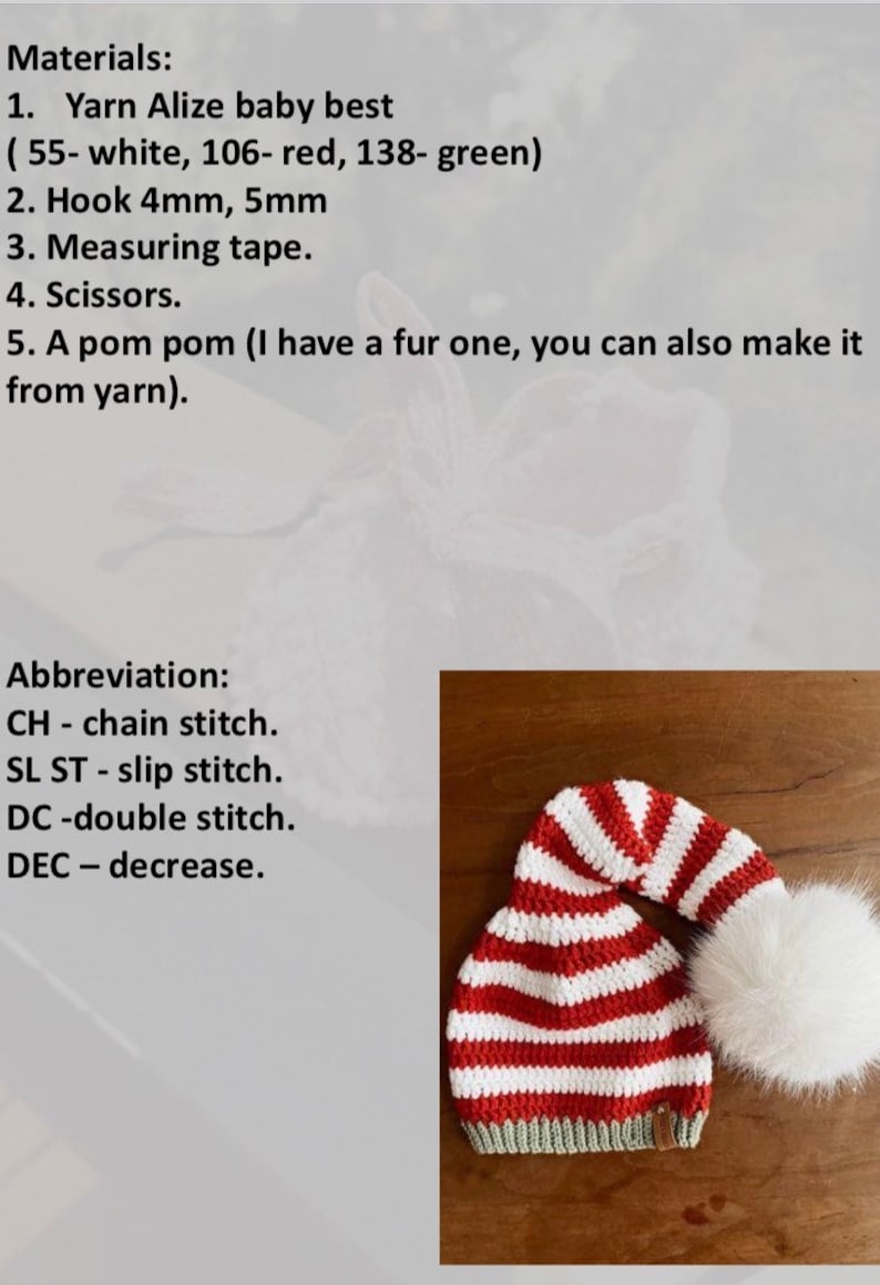 Crochet Pattern-christmas Hat-elf Hat - Etsy