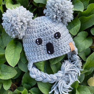 Crochet Hat Pattern, Crochet Koala Hat Pattern/ Crochet Animal Hat ...