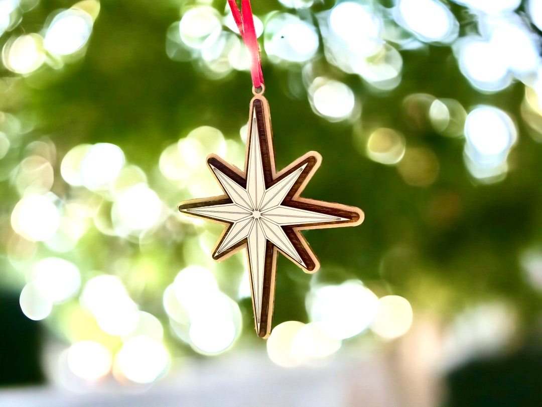 Bethlehem Star • Layered Christmas Ornament • Laser-engraved • Home ...