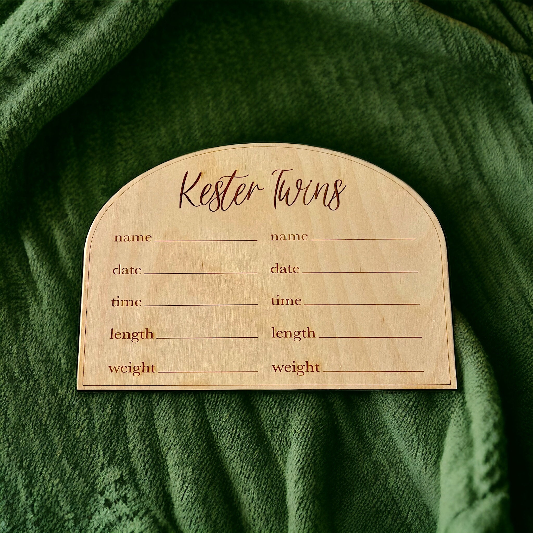Custom Twins Announcement • Baby Birth Statistics • Hospital Sign ...