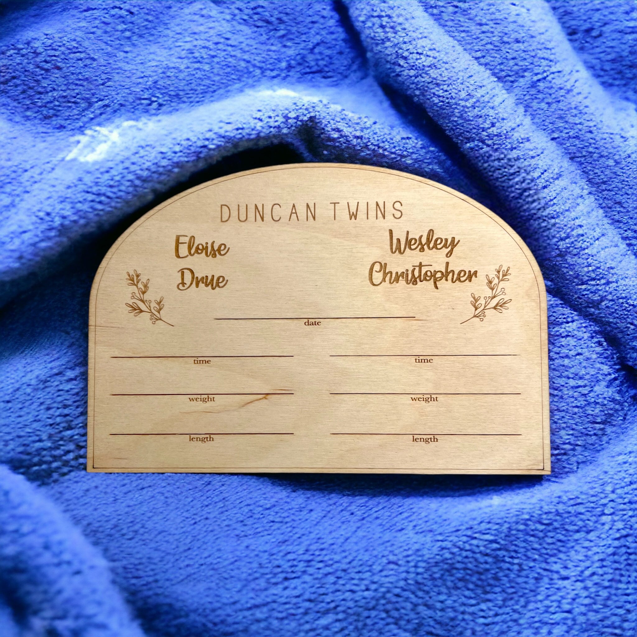 Custom Twins Announcement • Baby Birth Statistics • Hospital Sign ...