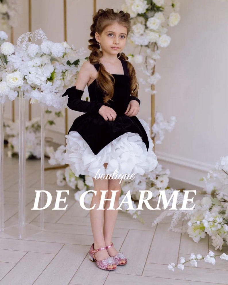 Dusty Rose Velvet Party Baby Dress, Black Sleeveless Short Flower Girl ...