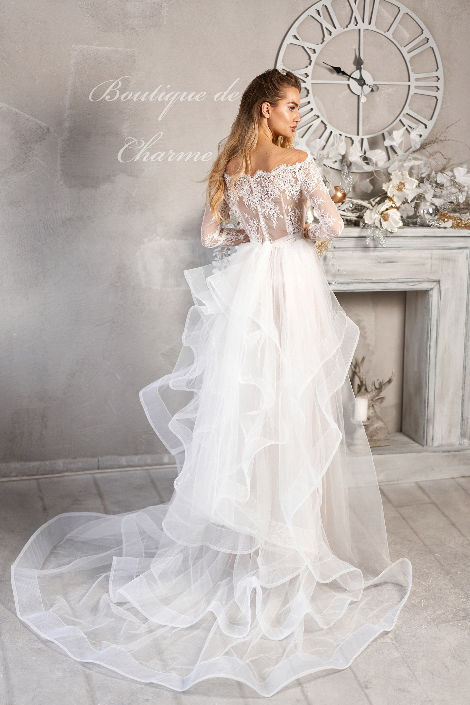 Bridal Robe Lace Sleevelace Wedding Dresstulle Bridal - Etsy