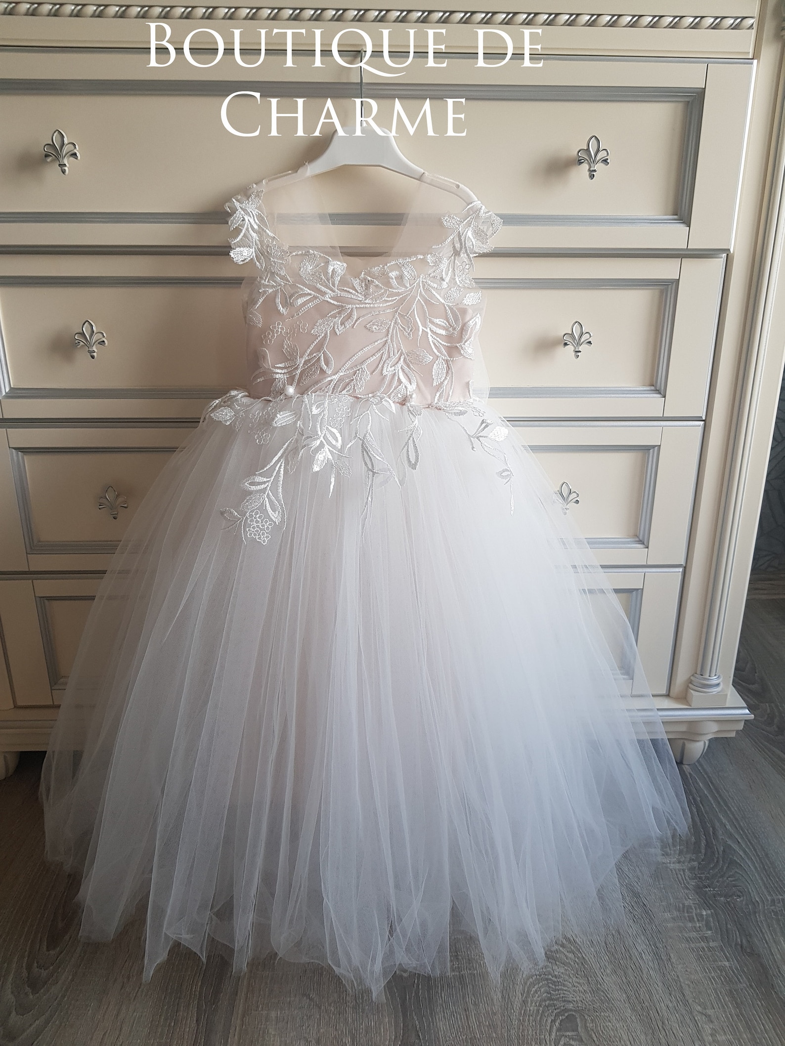 Lace and Tulle Flower Girl Dress White Lace Flower Girl - Etsy