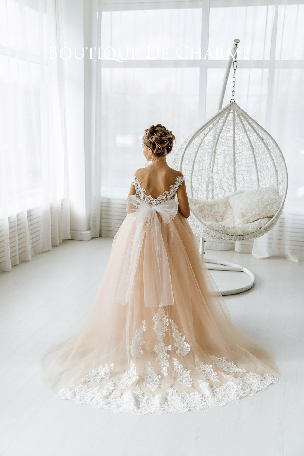 Rustic Flower Girl Dressflower Girl Dress Lacetutu - Etsy