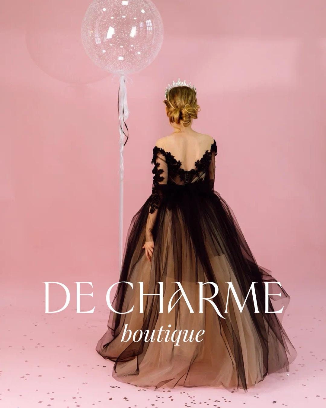 Black Lace Girl Dress,tulle Flower Girl Dress,tutu Gown,girl Ball Gown ...