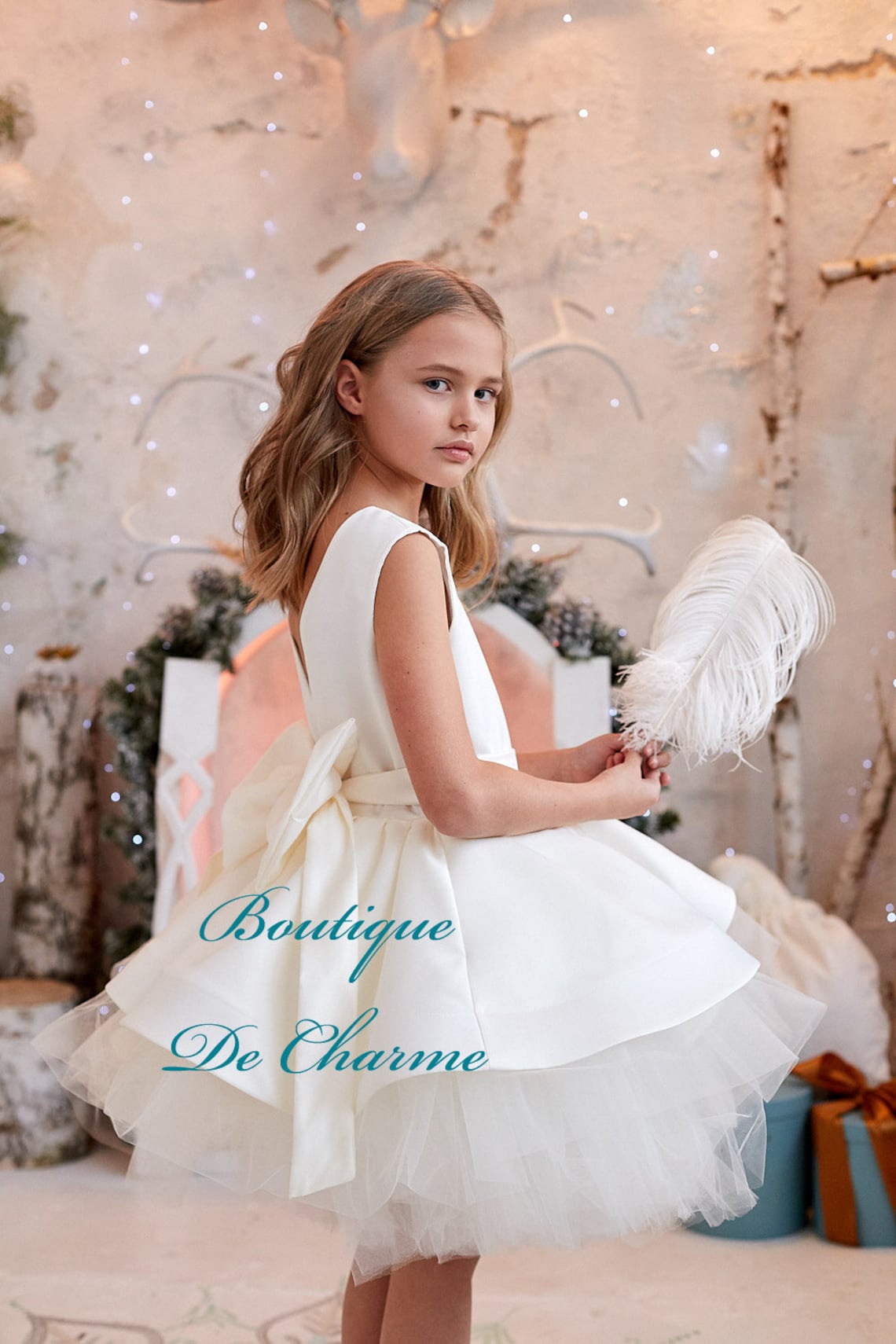 Tulle Flower Girl Dressflower Girl Dresssatin Flower Girl - Etsy