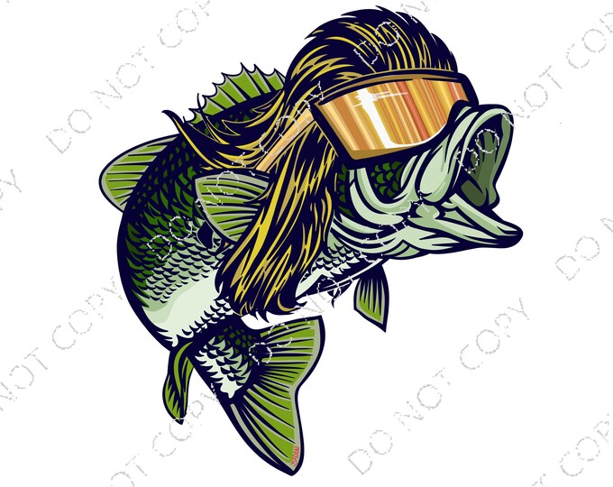 Mullet Bass Fish Digital Download - Etsy