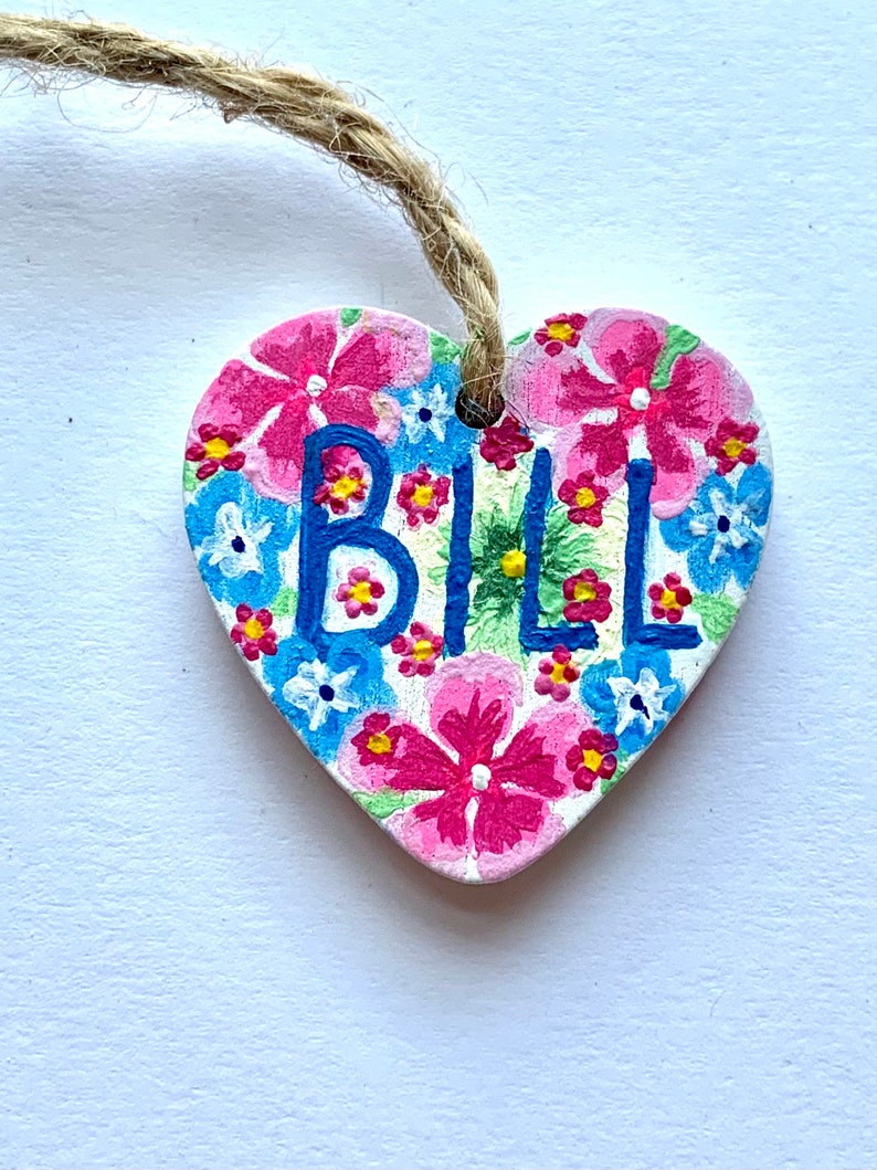 Hand Painted Heart With Name - Etsy