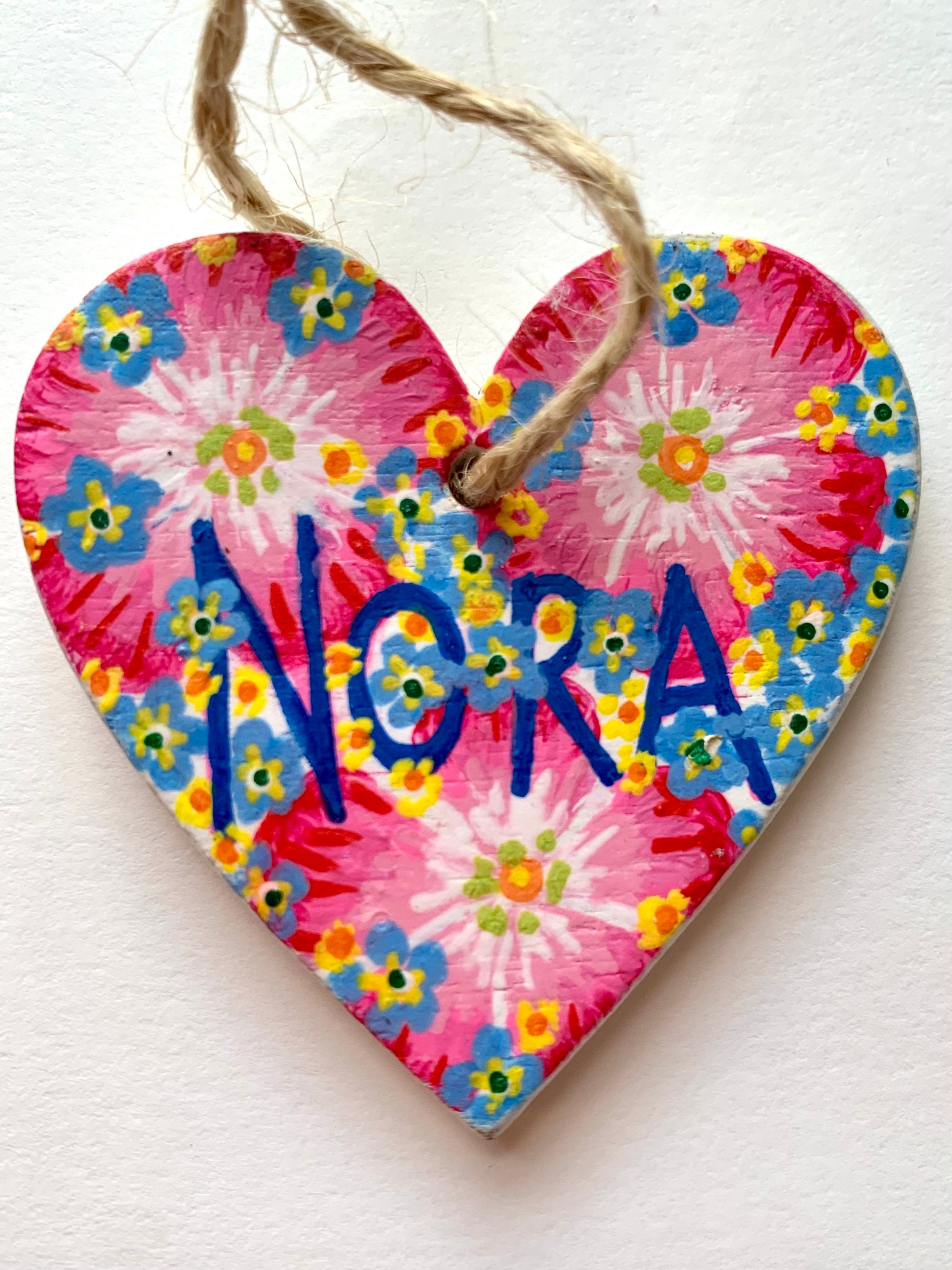 Hand Painted Heart With Name - Etsy