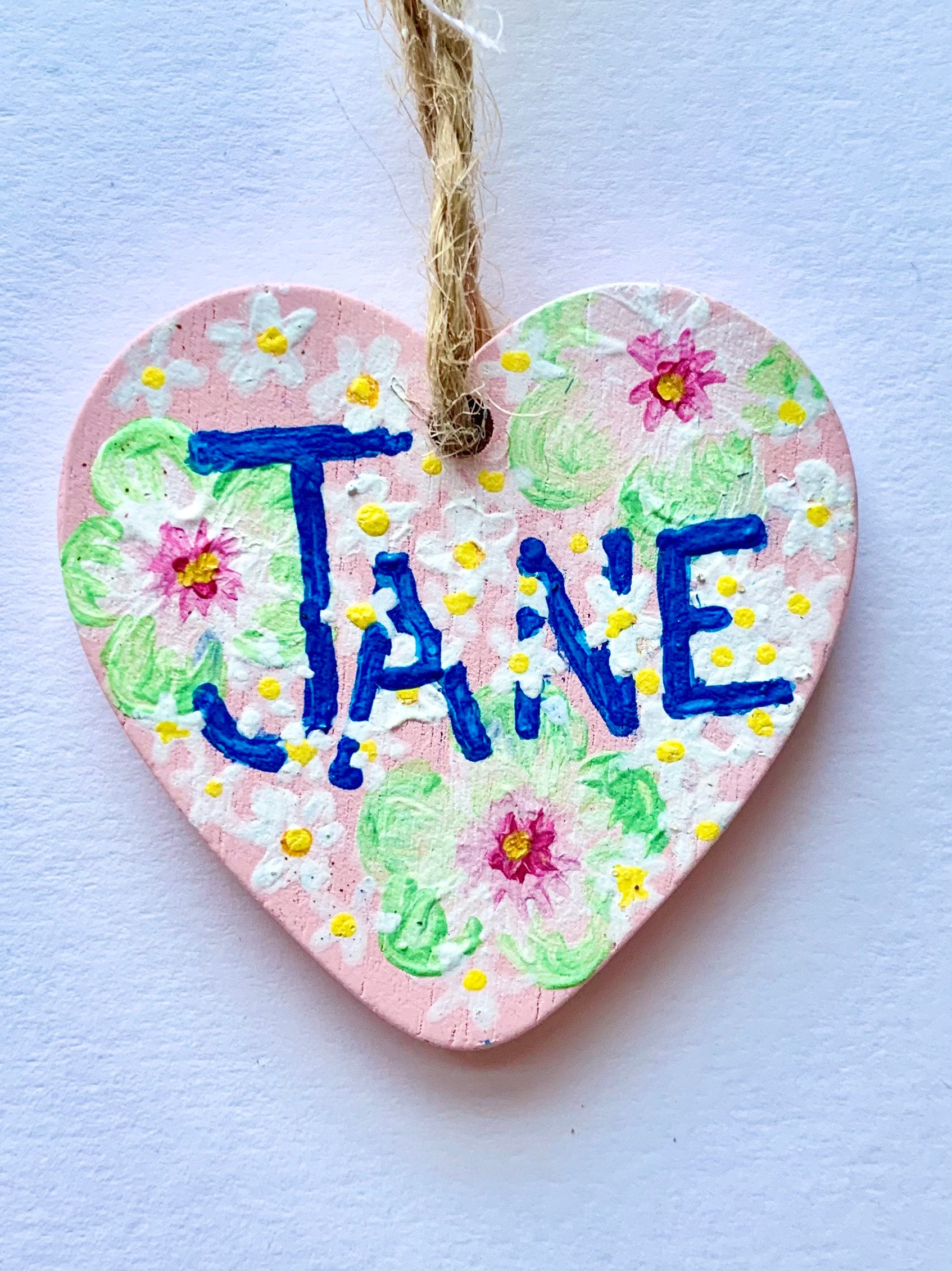 Hand Painted Heart With Name - Etsy