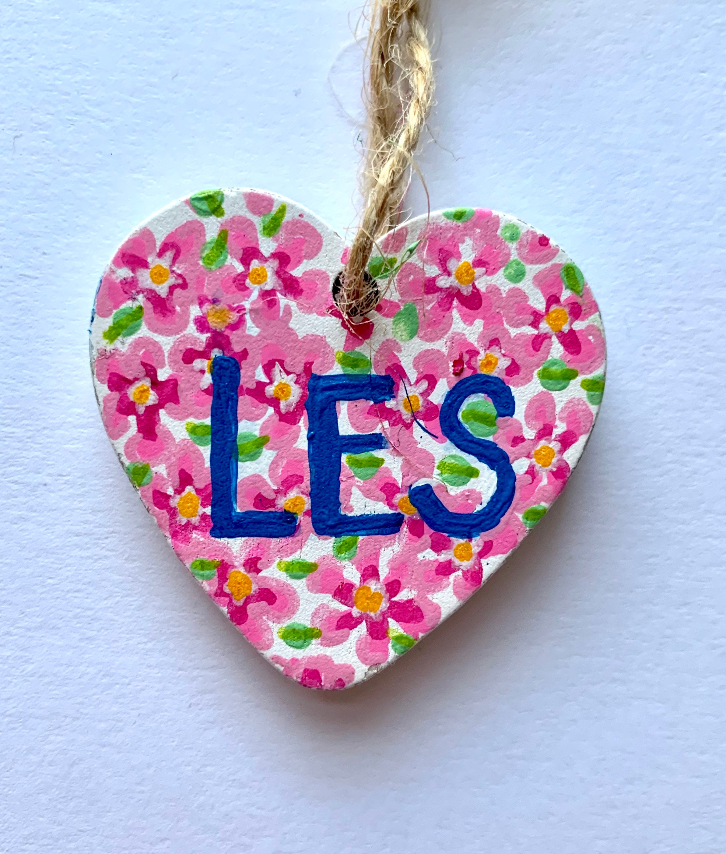 Hand Painted Heart With Name - Etsy