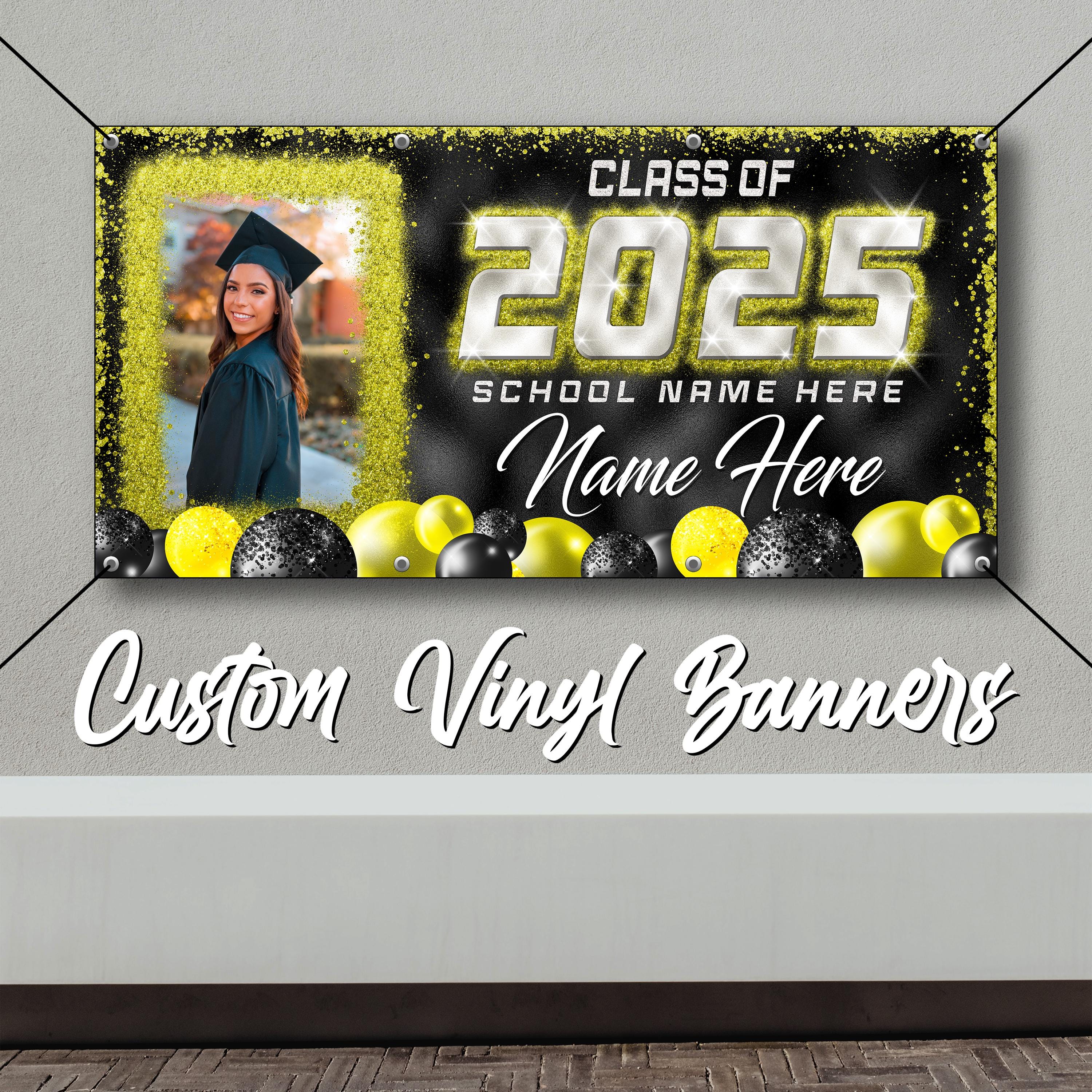 Custom Graduation Banner, Personalized Banner, Class of 2025 Banner ...