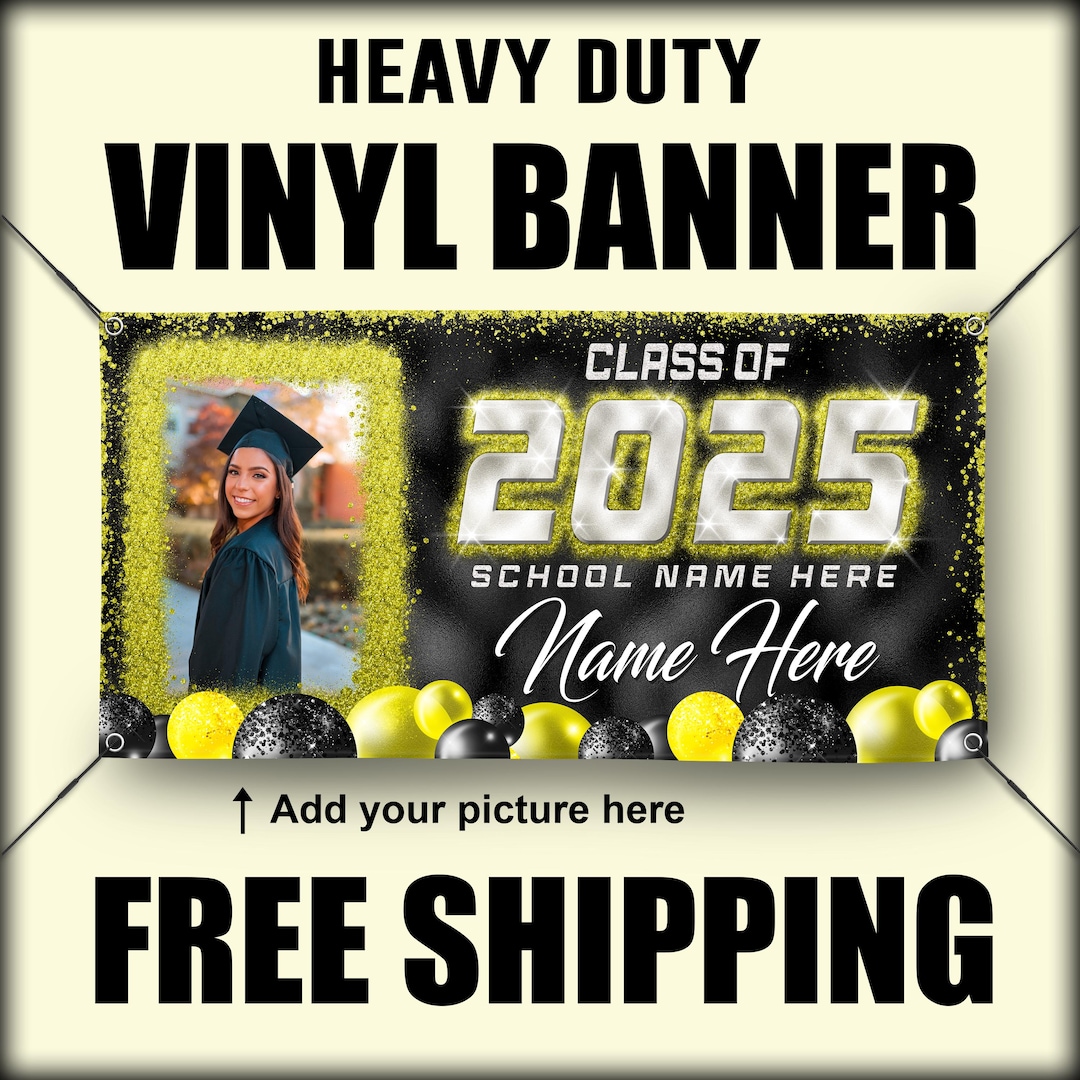 Custom Graduation Banner, Personalized Banner, Class of 2025 Banner ...