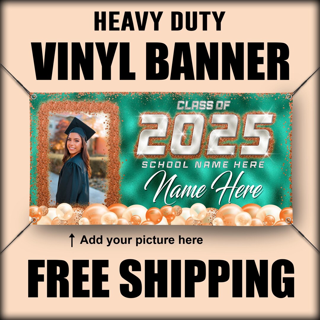 Custom Graduation Banner, Personalized Banner, Class of 2025 Banner ...