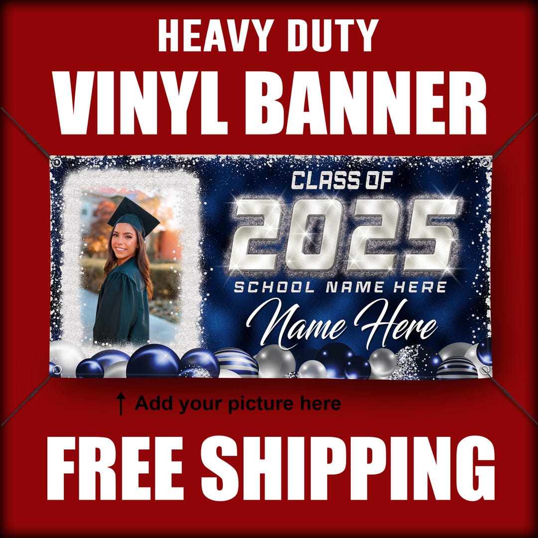 Custom Graduation Banner, Personalized Banner, Class of 2025 Banner ...