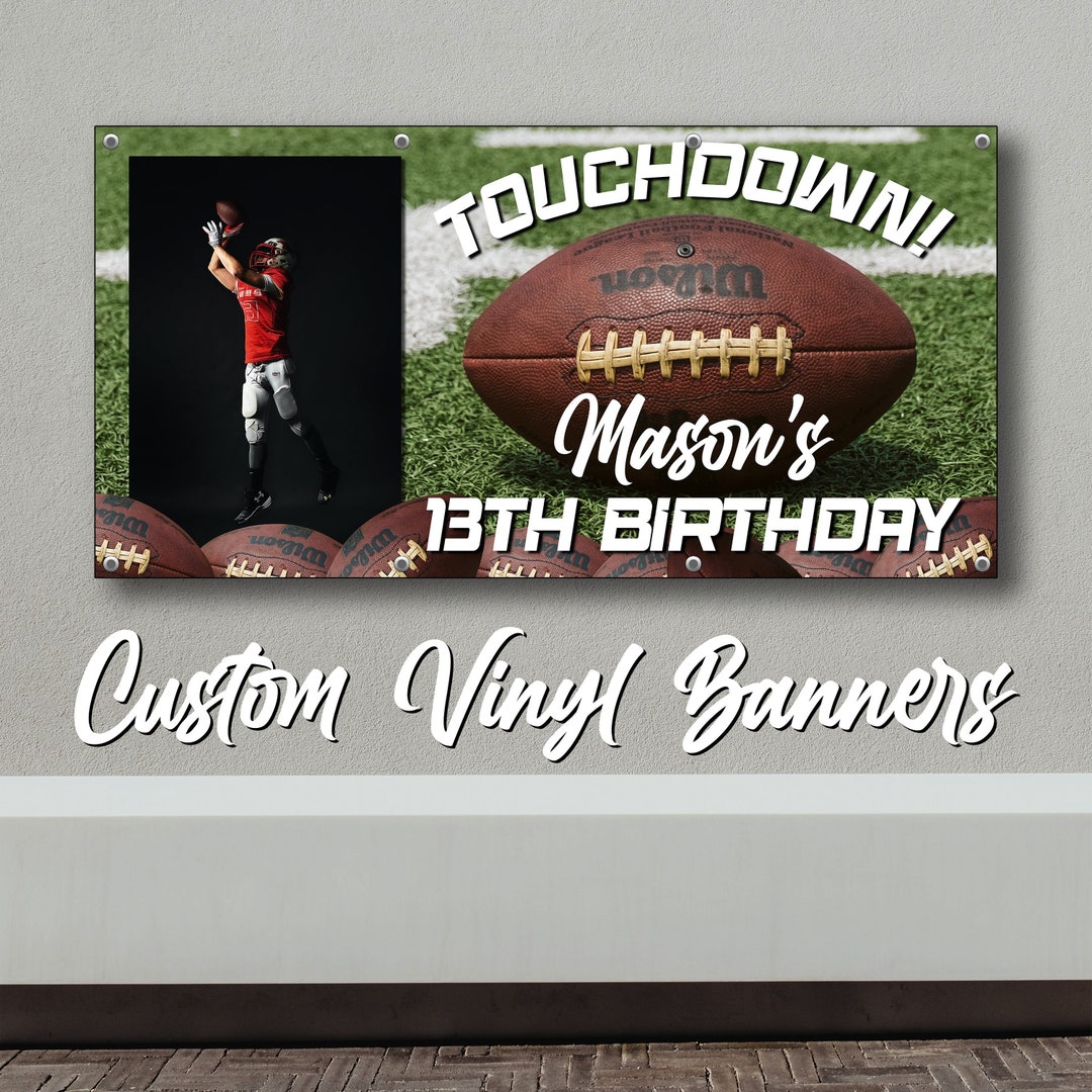 Custom Birthday Banner, Personalized Banner, Birthday Boy, Football ...