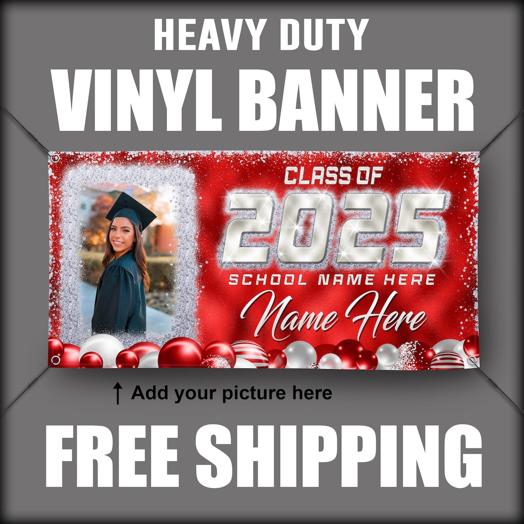 Custom Graduation Banner, Personalized Banner, Class of 2025 Banner ...