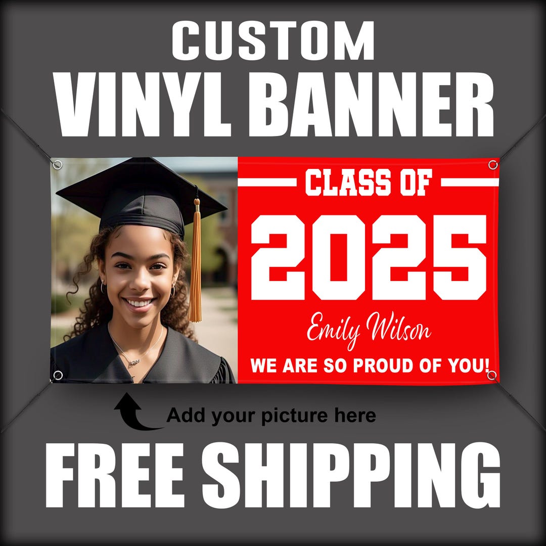 Custom Graduation Banner, Personalized Banner, Class of 2025 Banner ...