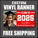 Custom Graduation Banner, Personalized Banner, Class of 2025 GOLD ...