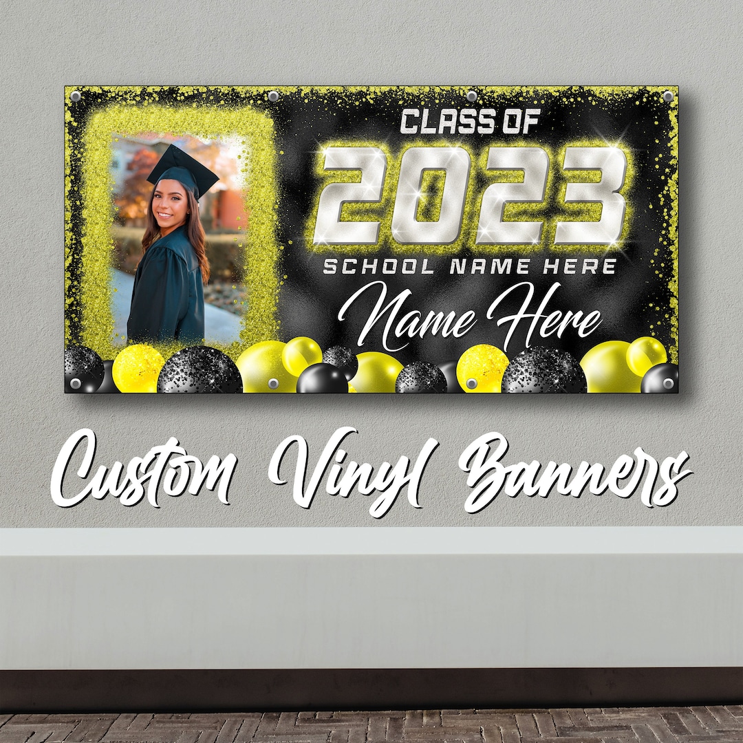 Custom Graduation Banner, Personalized Banner, Class of 2023 Banner ...