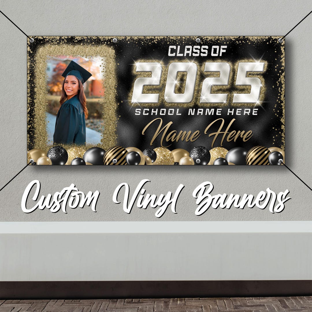 Custom Graduation Banner, Personalized Banner, Class of 2025 Banner ...