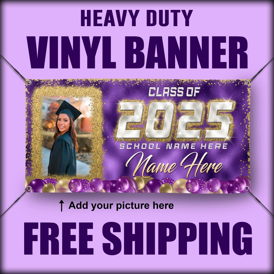 Custom Graduation Banner, Personalized Banner, Class of 2025 Banner ...