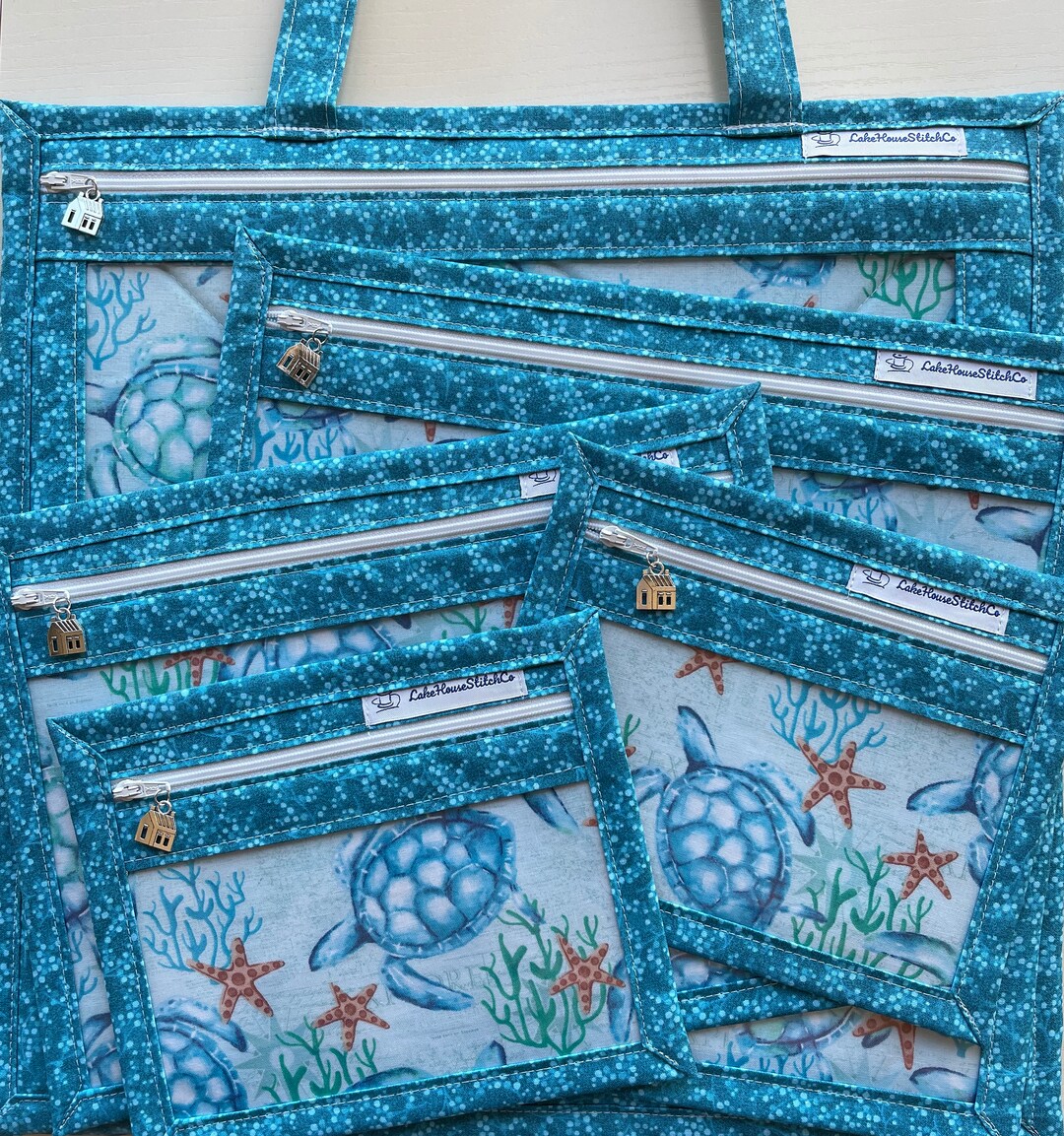 NEW 5 Bag sea Turtles II Super Deluxe Project Bag Set for Cross Stitch ...