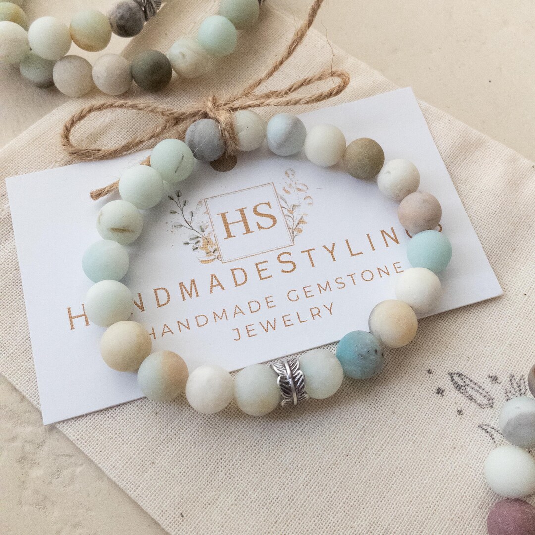 Amazonite Bracelet for Women, Gemstone Stretch Bracelet for Inner Peace ...