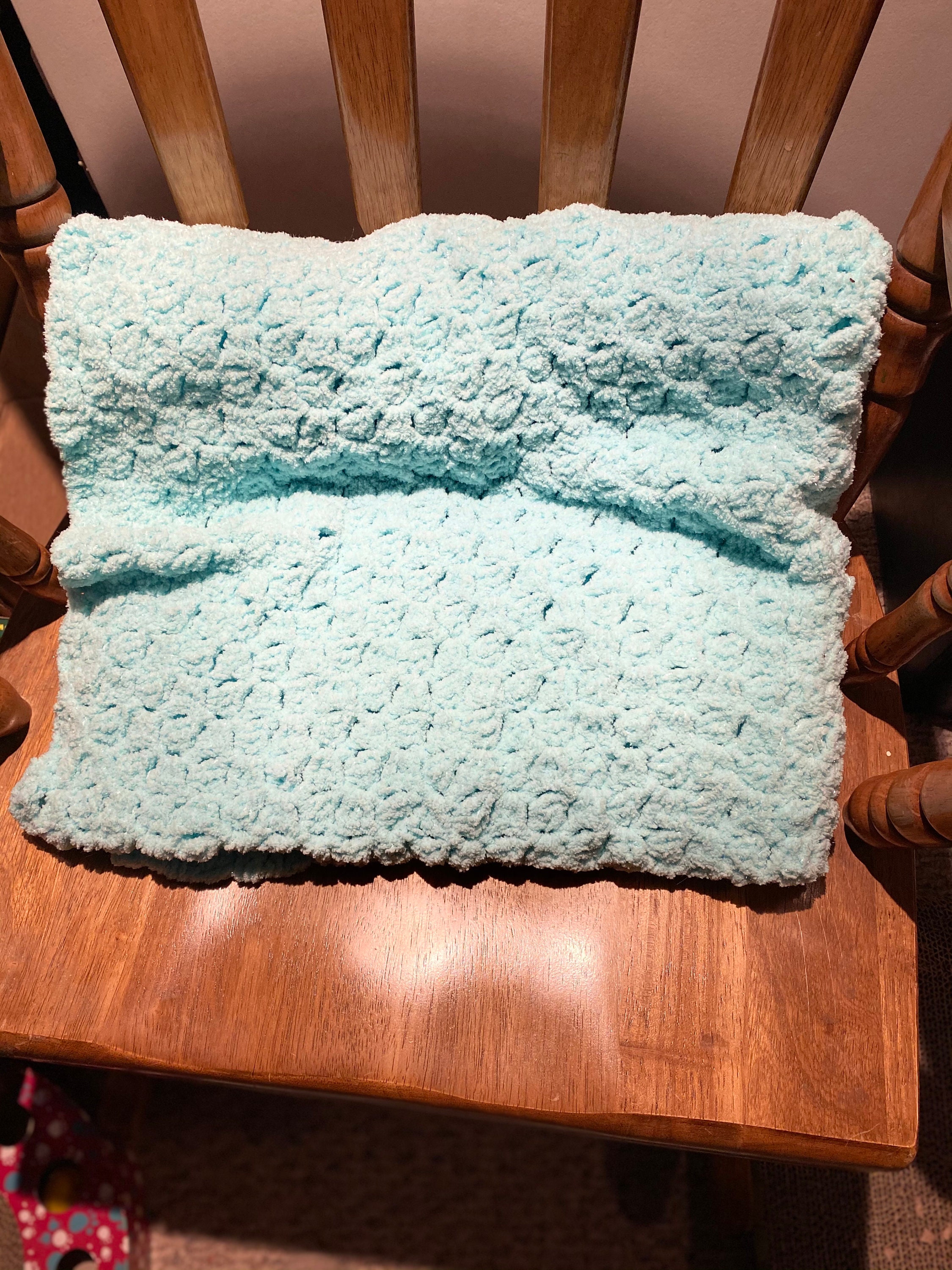 Crochet Blanket Throw in Fuzzy Mint Green Soft Plush Feeling - Etsy UK