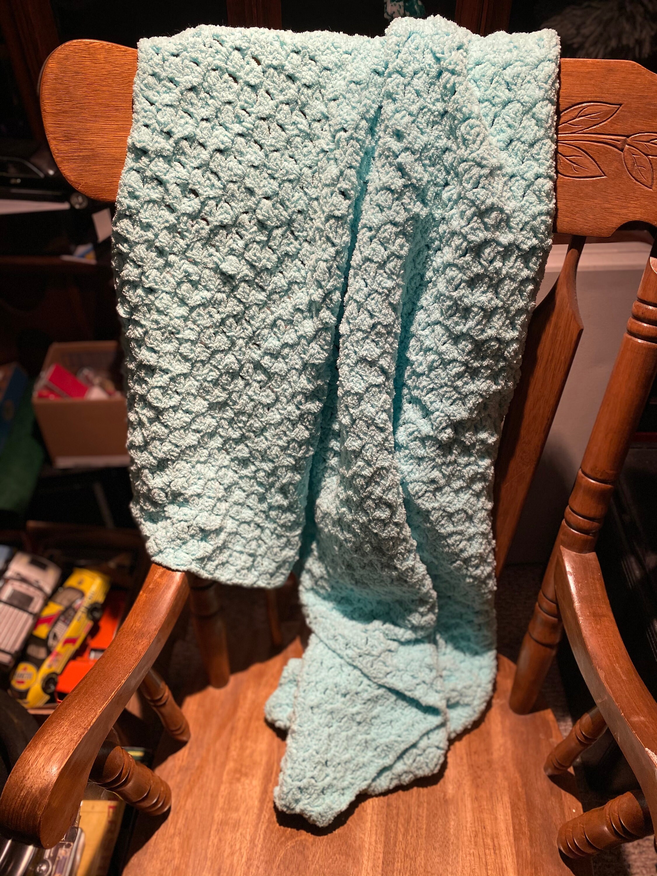 Crochet Blanket Throw in Fuzzy Mint Green Soft Plush Feeling - Etsy UK