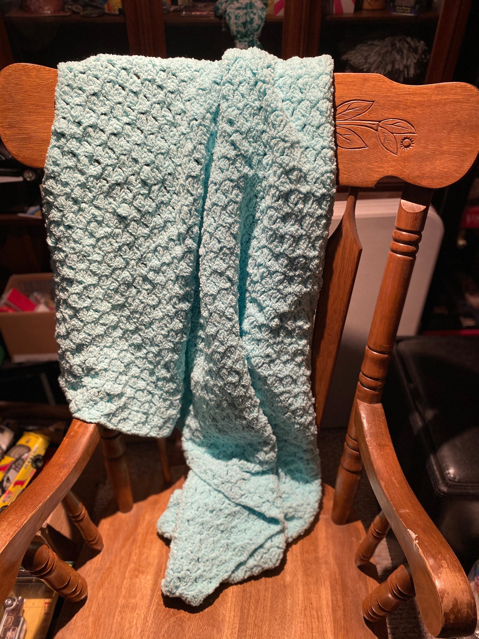 Crochet Blanket Throw in Fuzzy Mint Green Soft Plush Feeling - Etsy UK