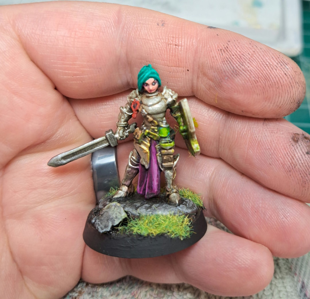 Painted Reaper Iconic Female Knight Paladin Miniature on Terrian Base ...