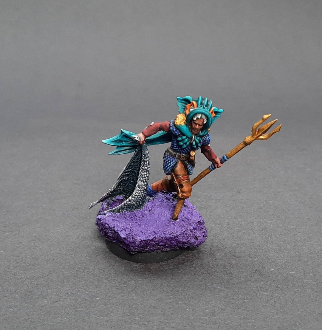 Painted Miniature Merman Pirate Fisherman 28mm - Etsy
