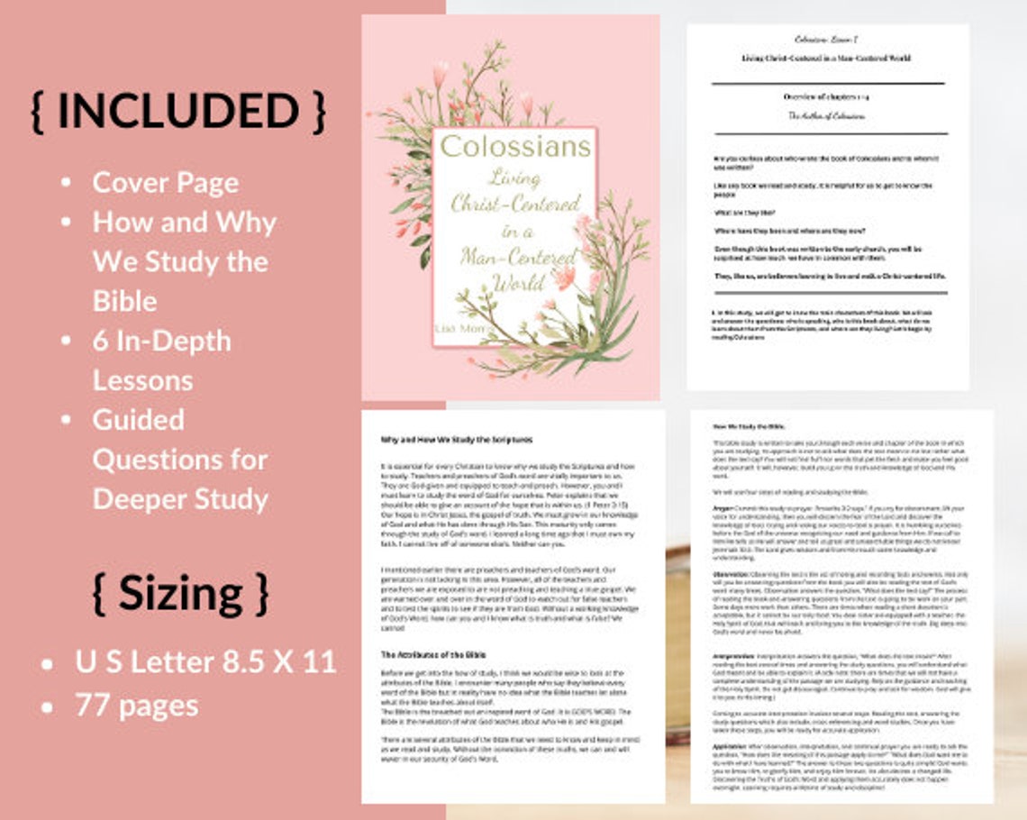 In-depth Bible Study of Colossians Printable Bible Study Guide Digital ...